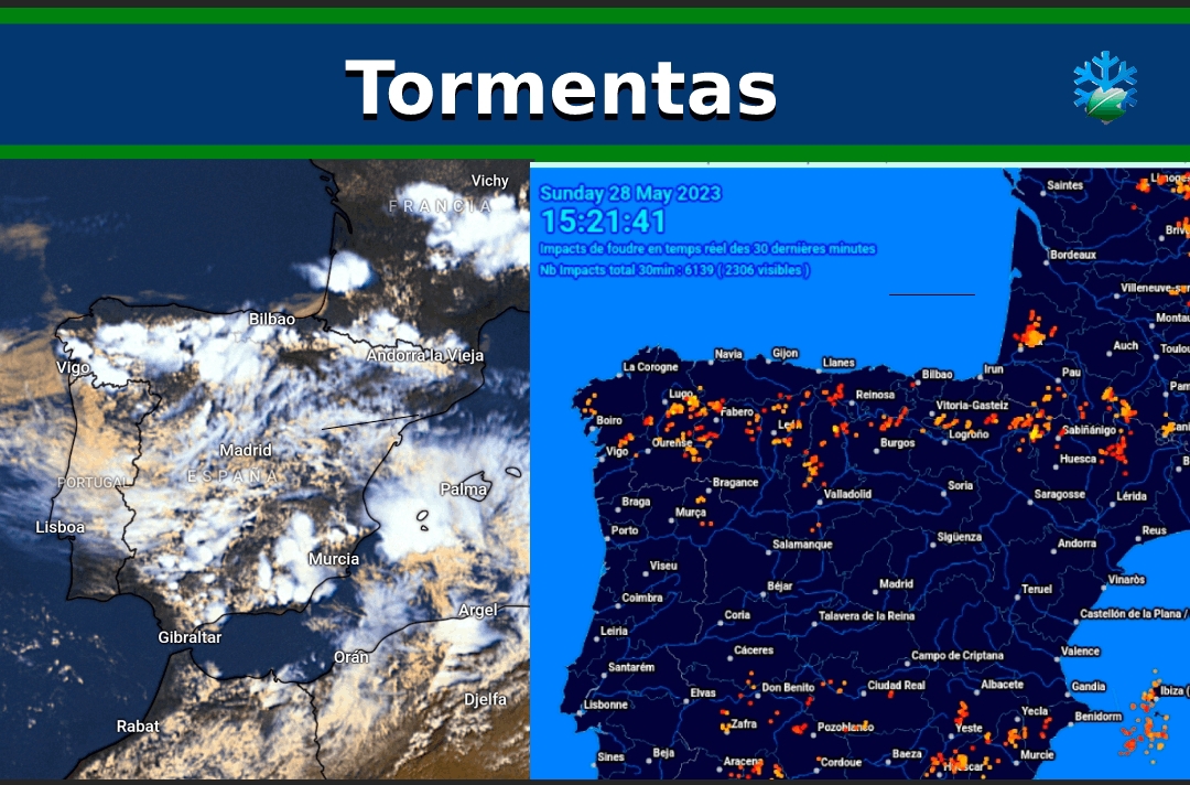 Así crecen las tormentas sobre España esta tarde de domingo