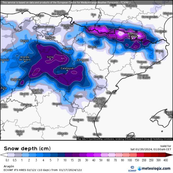 Actualiza el modelo ECMWF con estos mapas de nieve acumulada con la ...