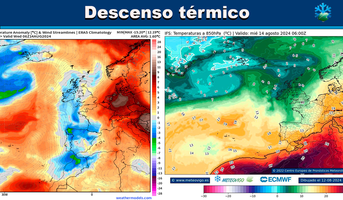 Así se desploman las temperaturas en amplias regiones de España: de ola ...