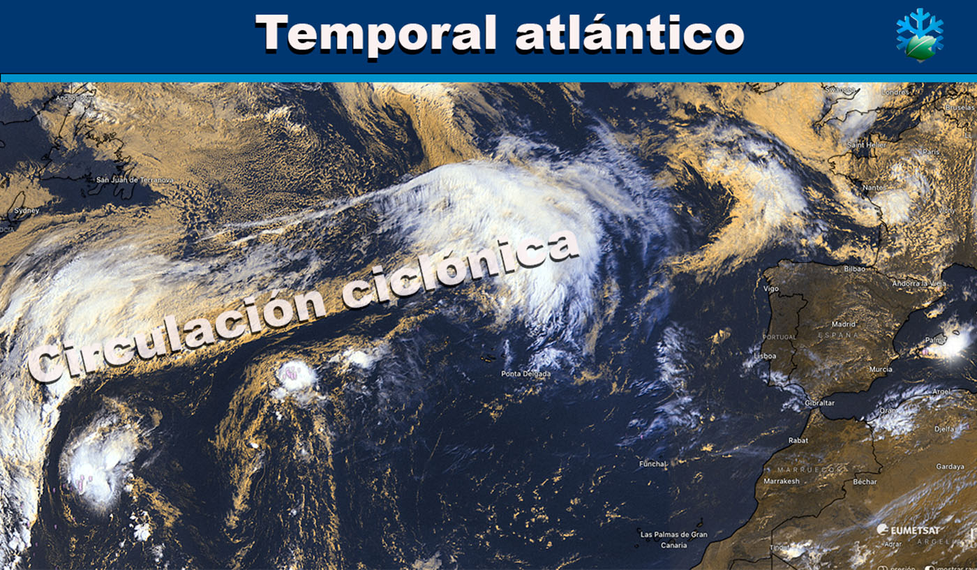 Así se ve desde el satélite aproximarse el temporal atlántico en ...