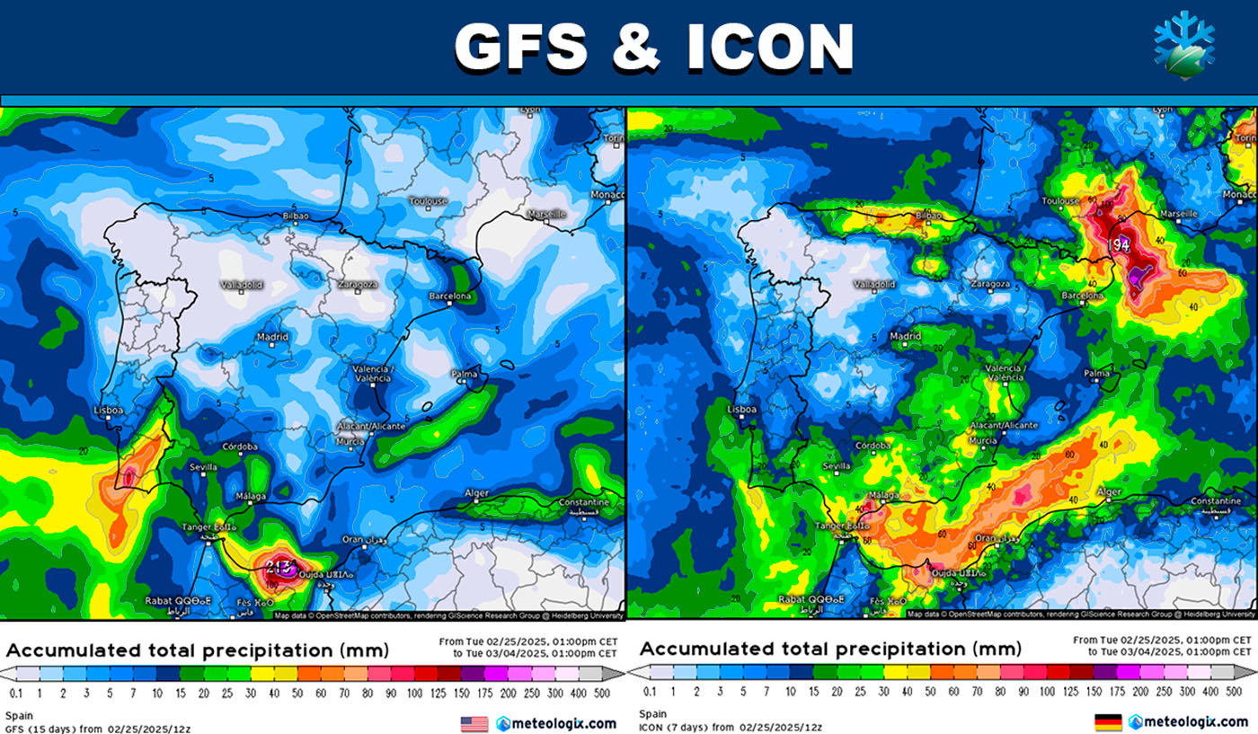 Actualizamos pronósticos de lluvias y nevadas 🌧️ ️ para España: modelos ...