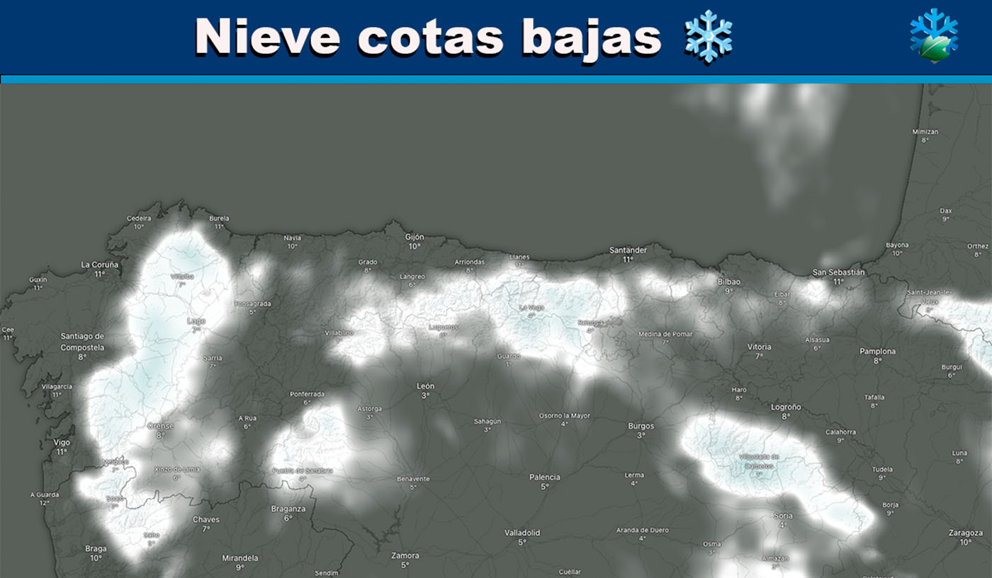 Última hora sobre las nevadas ️ en cotas bajas el día de Navidad: así ...
